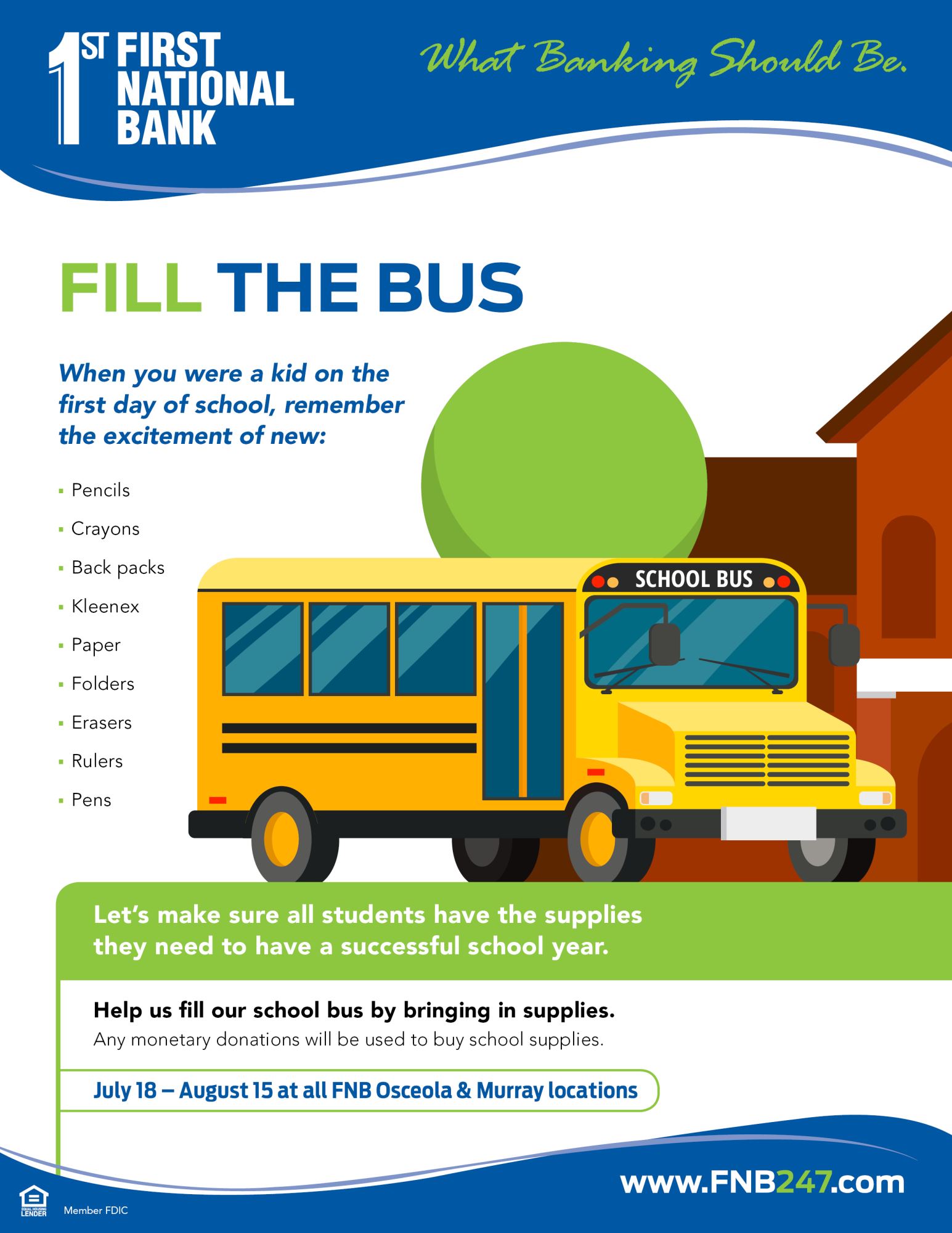 Fill the Bus in Murray - First National Bank